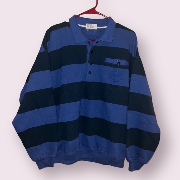 Cherokee | Tops | Vintage Cherokee Blue Striped Sweatshirt Sweater ...